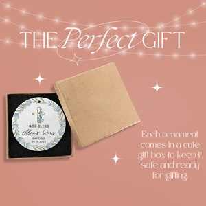 Personalized God Bless Christening Ornament - Custom Baptism Ornament ...