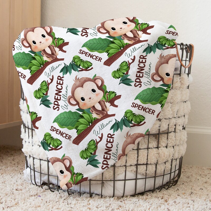 Monkey Baby Blanket - Etsy
