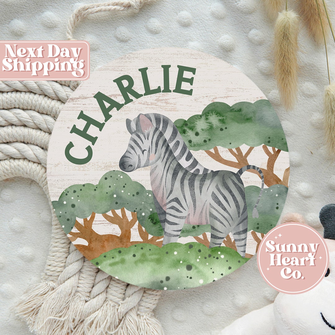 Personalized Zebra Name Wood Sign Nursery Room Wall Decor Gift Zebra ...