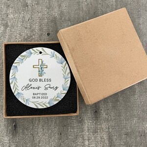 Personalized God Bless Christening Ornament - Custom Baptism Ornament ...