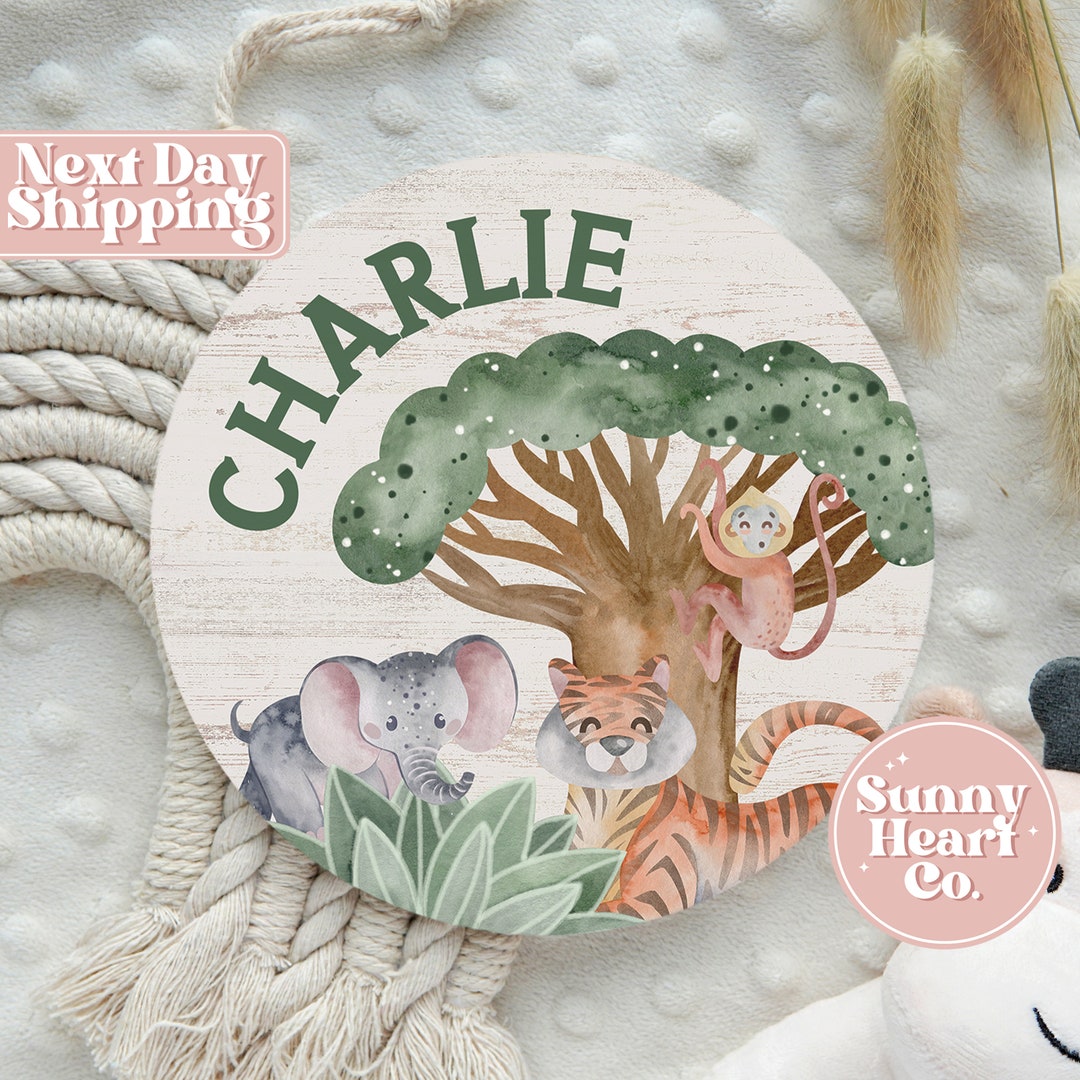 Personalized Safari Name Wood Sign Nursery Room Wall Decor - Etsy