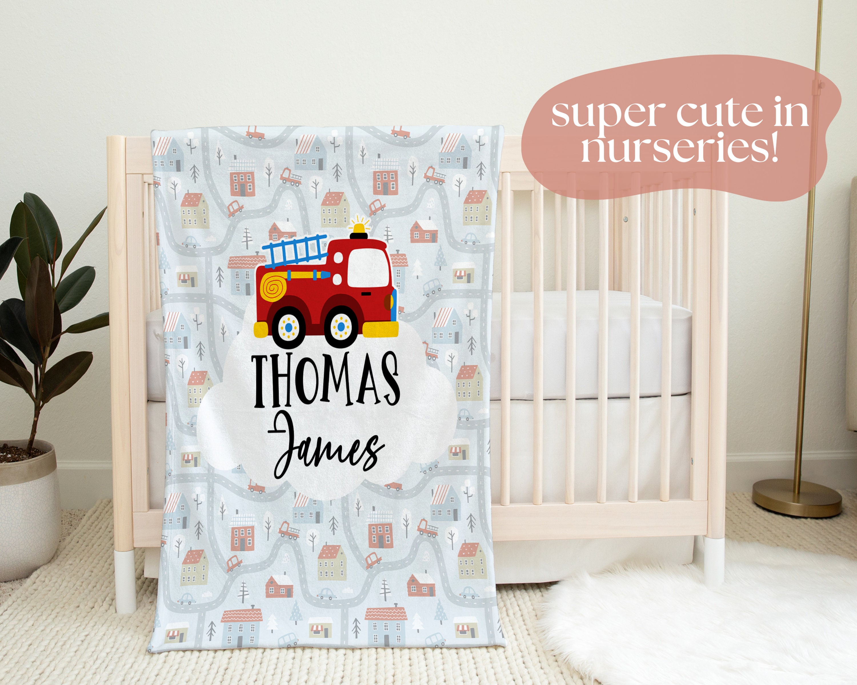 Fire Truck Baby Blanket Firefighter Baby Blanket Firefighter - Etsy