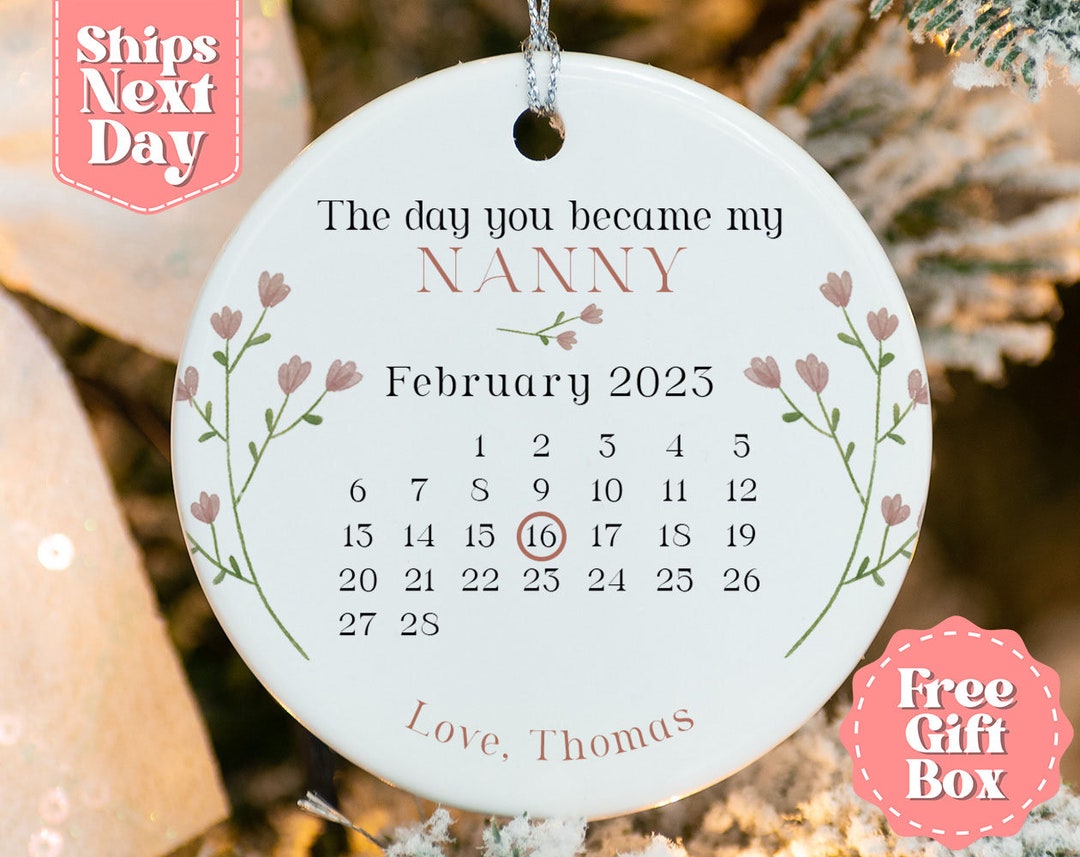 New Nana - Nanny to Be Gift - Personalised the Day You Became My Nanny ...