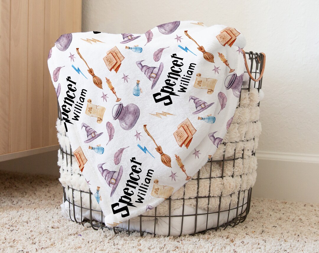 Wizard Baby Boy Blanket Wizard Magic Blanket With Name Wizard Nursery ...