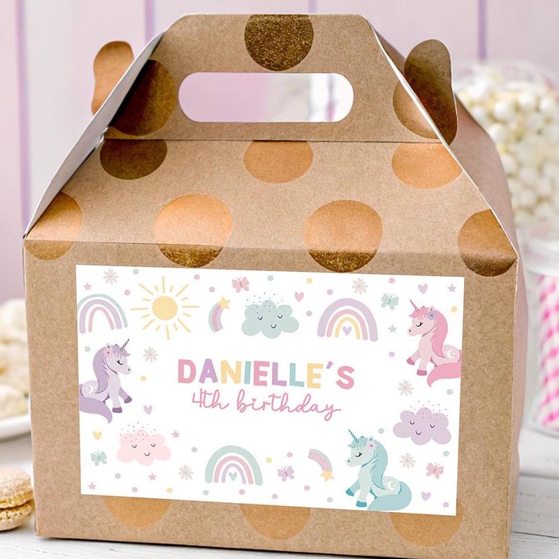 Rainbow and Unicorn Gable - Etsy UK