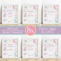 Editable Unicorn Birthday Party Signs Bundle, Magical Unicorn B'day ...