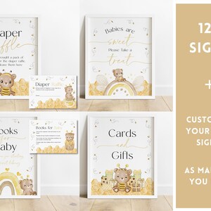 EDITABLE Bee Baby Shower Signs Bundle. Honey Bee Party Table Signs ...
