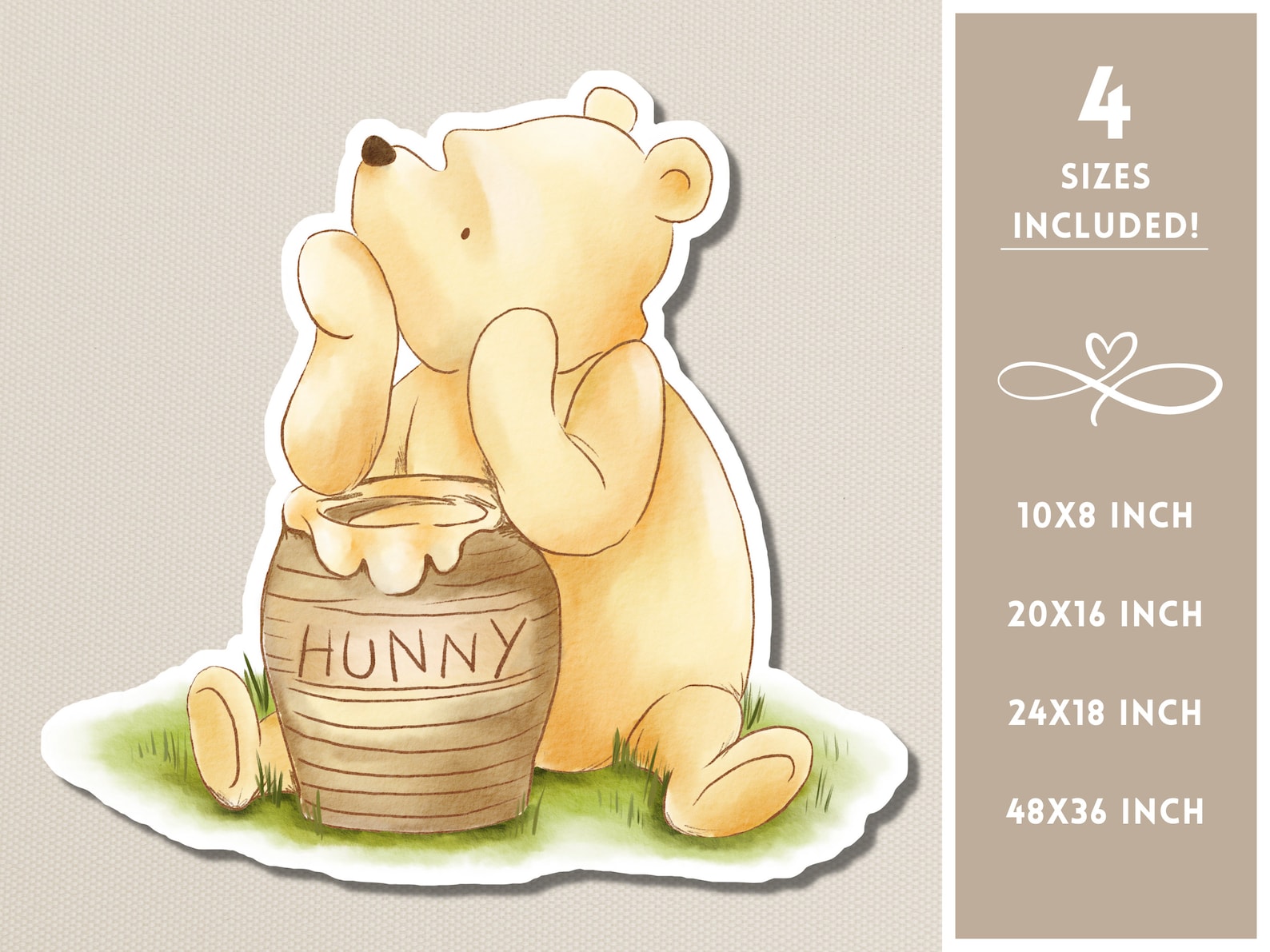 Winnie the Pooh First Birthday Decorations. Classic Pooh Board Cutout ...