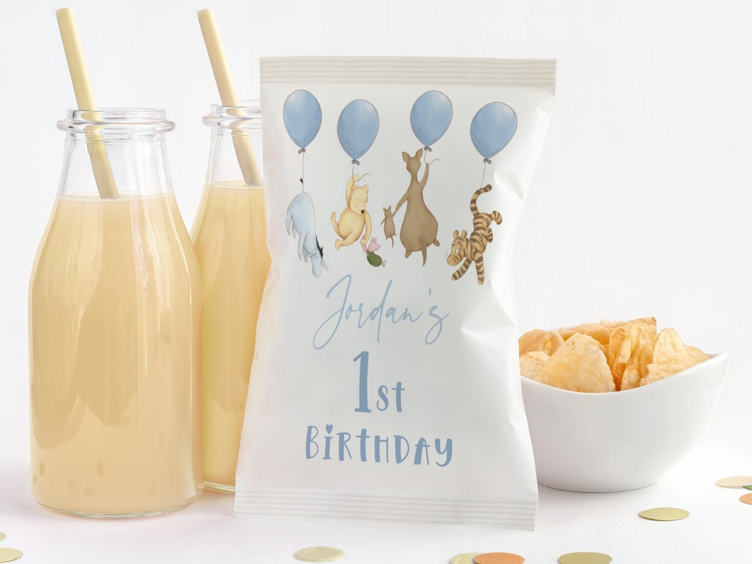 Winnie the Pooh First Birthday Decorations Boy. Blue Themed 1st ...