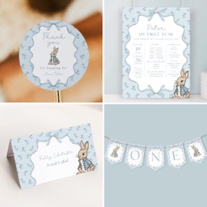 Peter Rabbit 1st Birthday Bundle. Some Bunny is One Bundle. Editable ...