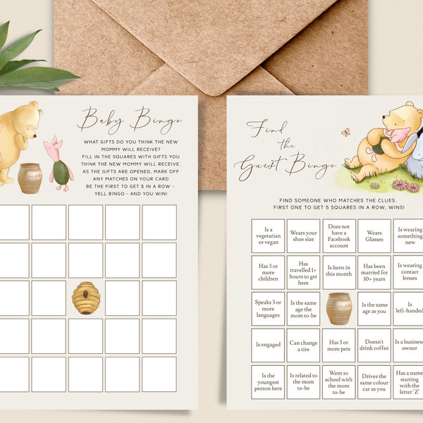Winnie Pooh Baby Bingo - Etsy