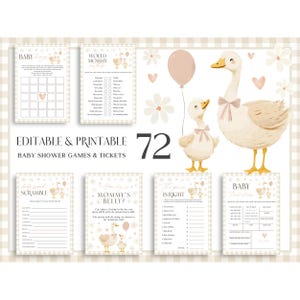 Silly Goose Baby Shower Bundle. Gender Neutral Gingham Mother Goose ...