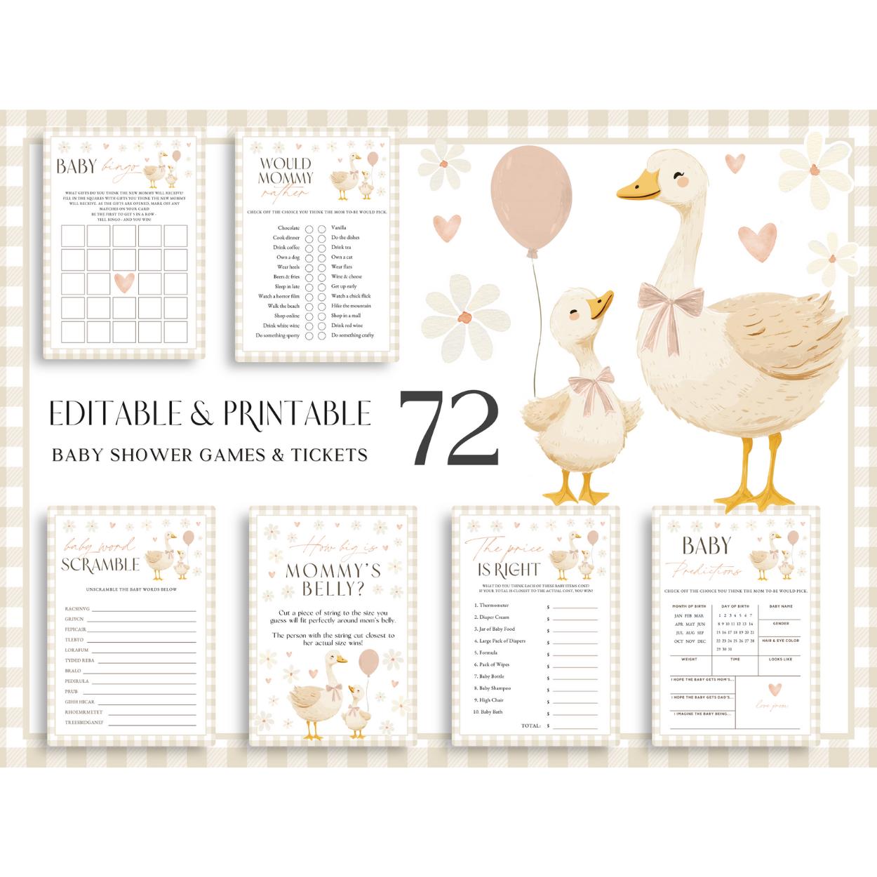 Silly Goose Baby Shower Bundle. Gender Neutral Gingham Mother Goose ...
