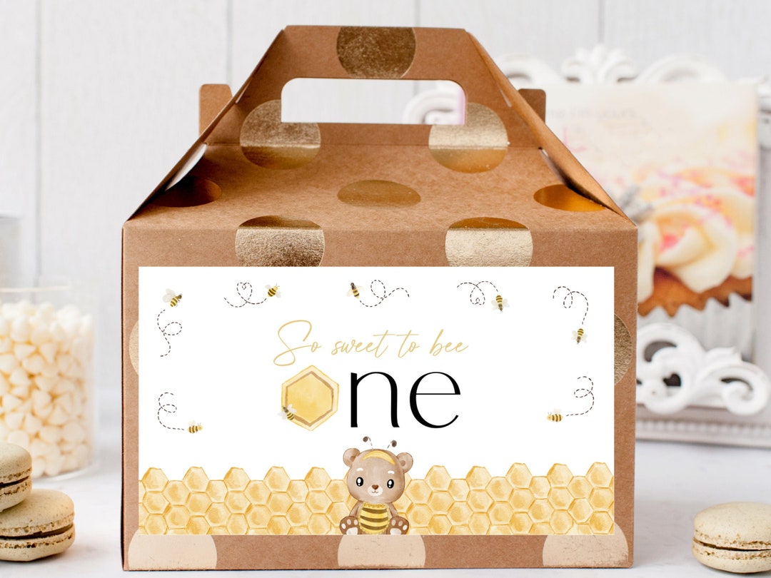 PRINTABLE Girl's One Bee Gable Box Labels. Sweet to Bee One 1st ...