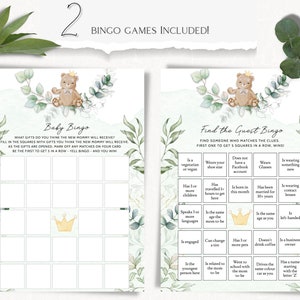 Teddy Bear Baby Shower Bingo. Find the Guest Bingo Printable. Baby ...