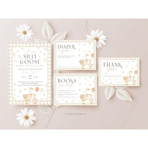 Silly Goose Baby Shower Bundle. Gender Neutral Gingham Mother Goose ...