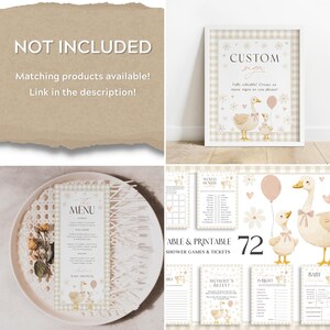 Mother Goose Baby Shower Decorations. Gender Neutral Gingham Silly ...