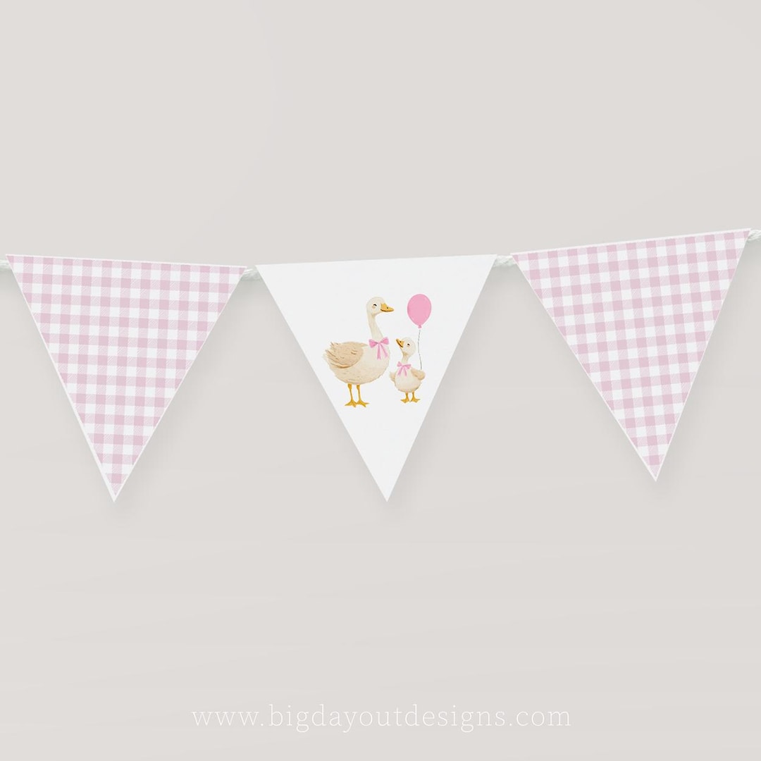 Goose Baby Shower Garland. Printable Mother Goose Bunting Banner. One ...