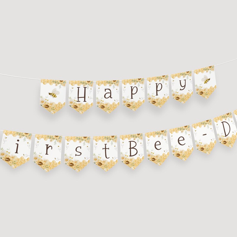 First Bee Day Banner - Etsy