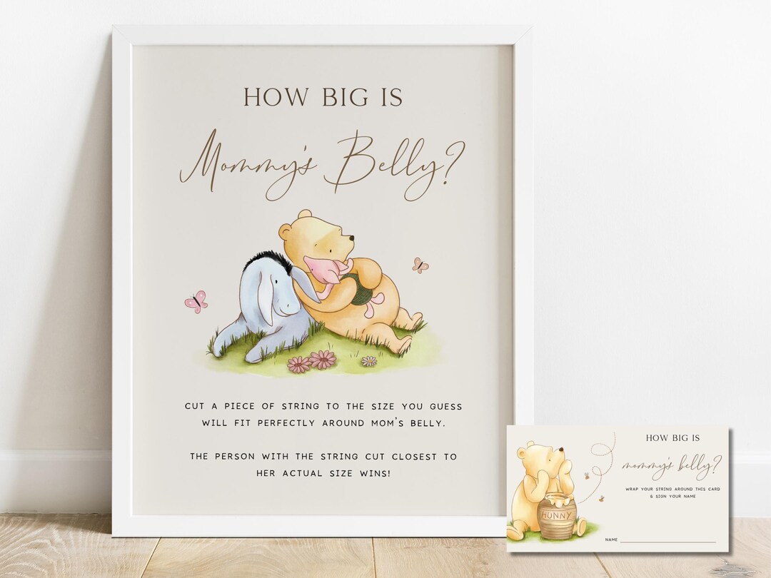 Editable Winnie the Pooh How Big is Mommy's Belly Game. Mom's Belly ...