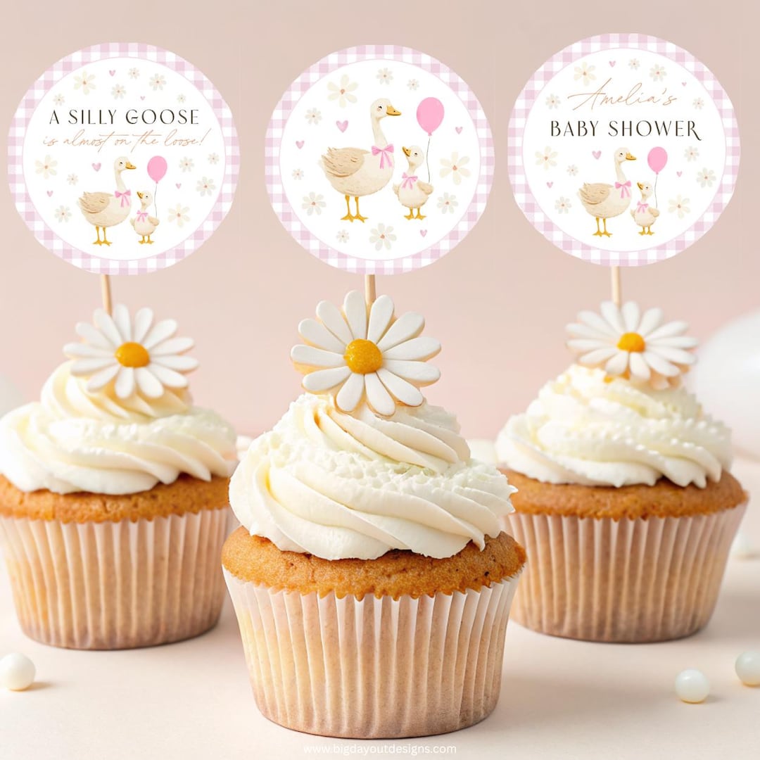 Silly Goose Baby Shower Cupcake Toppers. Little Goose Printable Decor ...