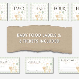 Silly Goose Baby Shower Games. Gender Neutral Gingham Mother Goose ...