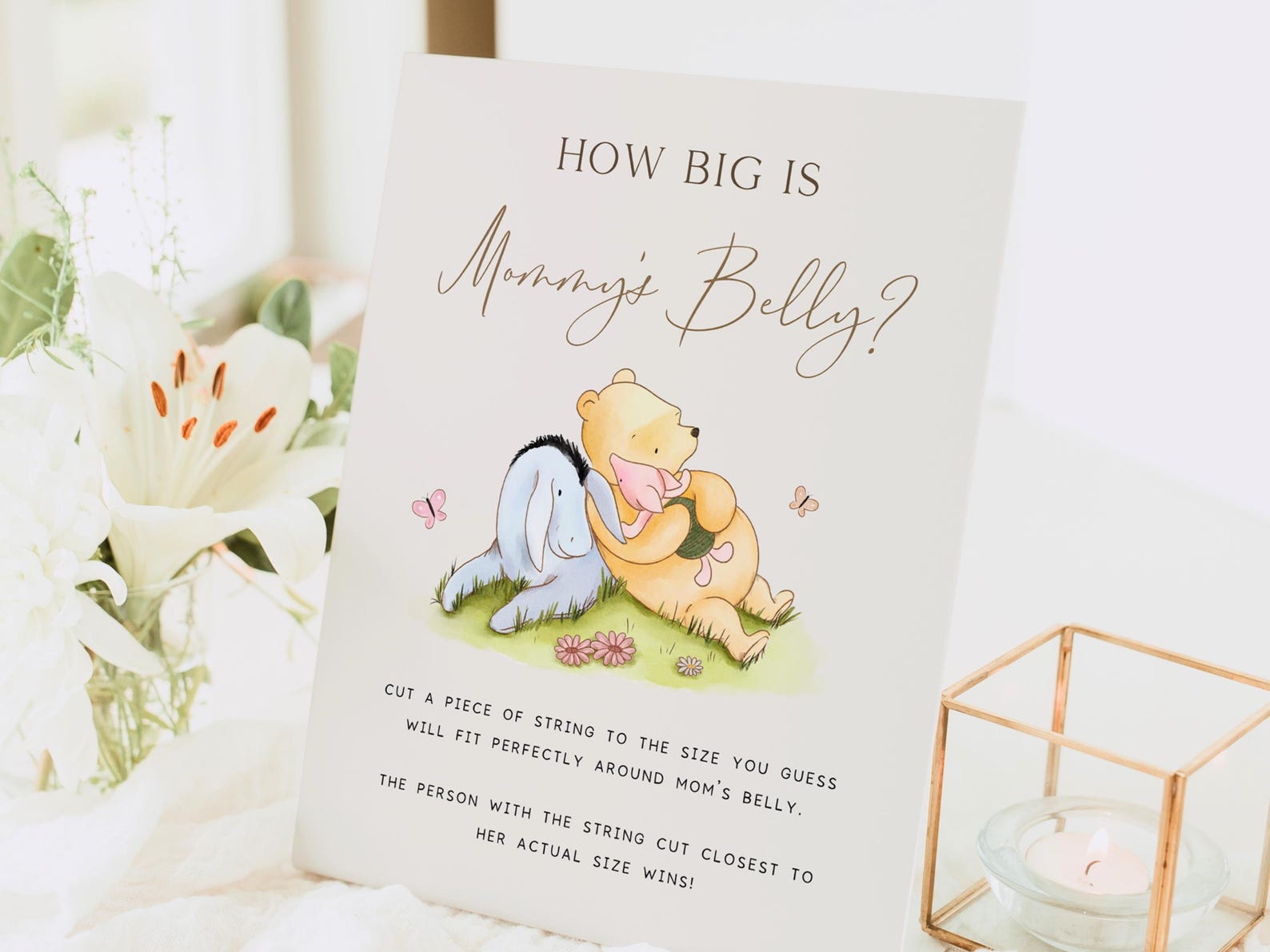 Editable Winnie the Pooh How Big is Mommy's Belly Game. Mom's Belly ...