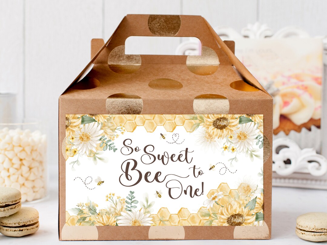 PRINTABLE Sweet to Bee One 1st Birthday Favors. Girl's One Bee Gable ...