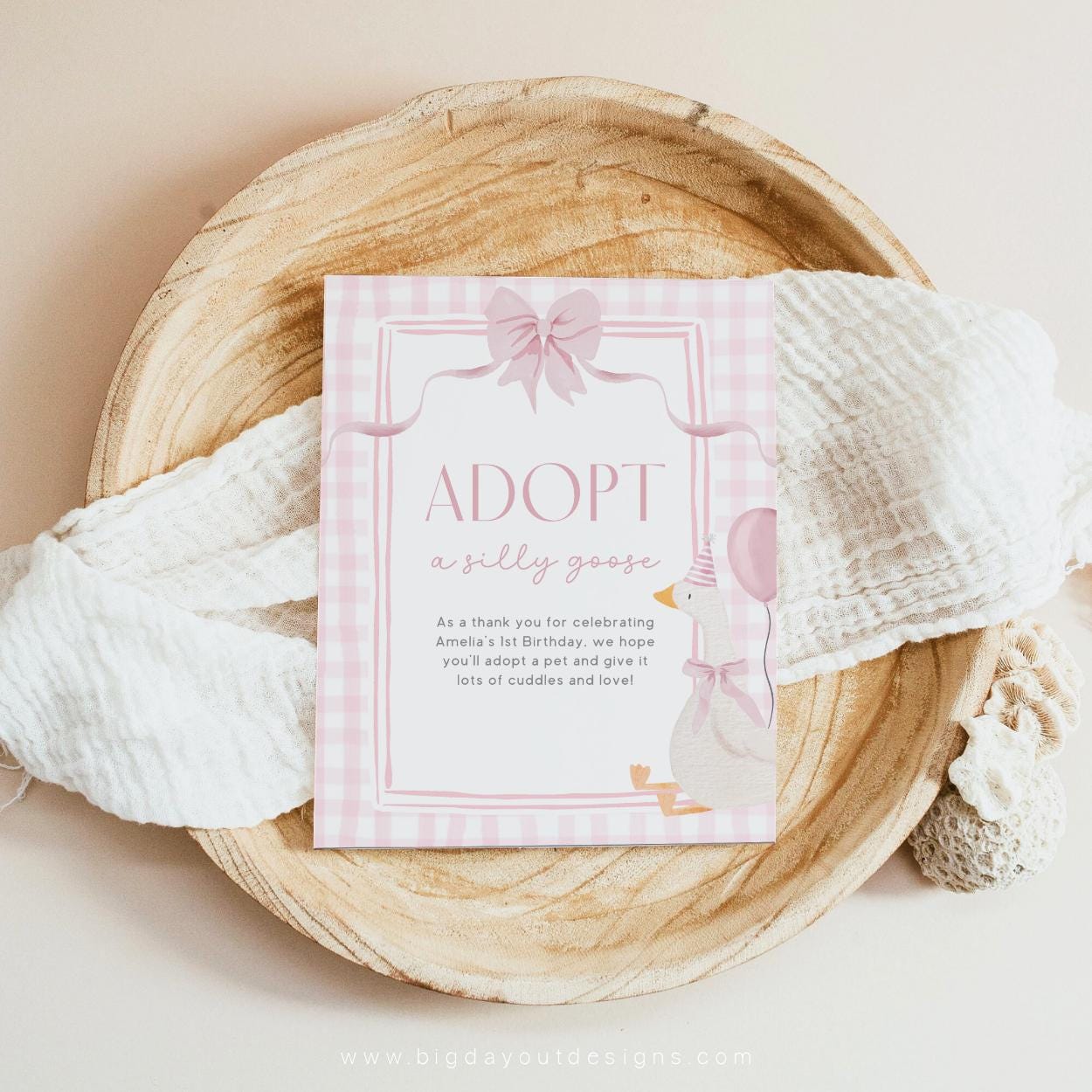 Adopt a Goose Sign Editable Adoption Certificate One Silly Goose Party ...