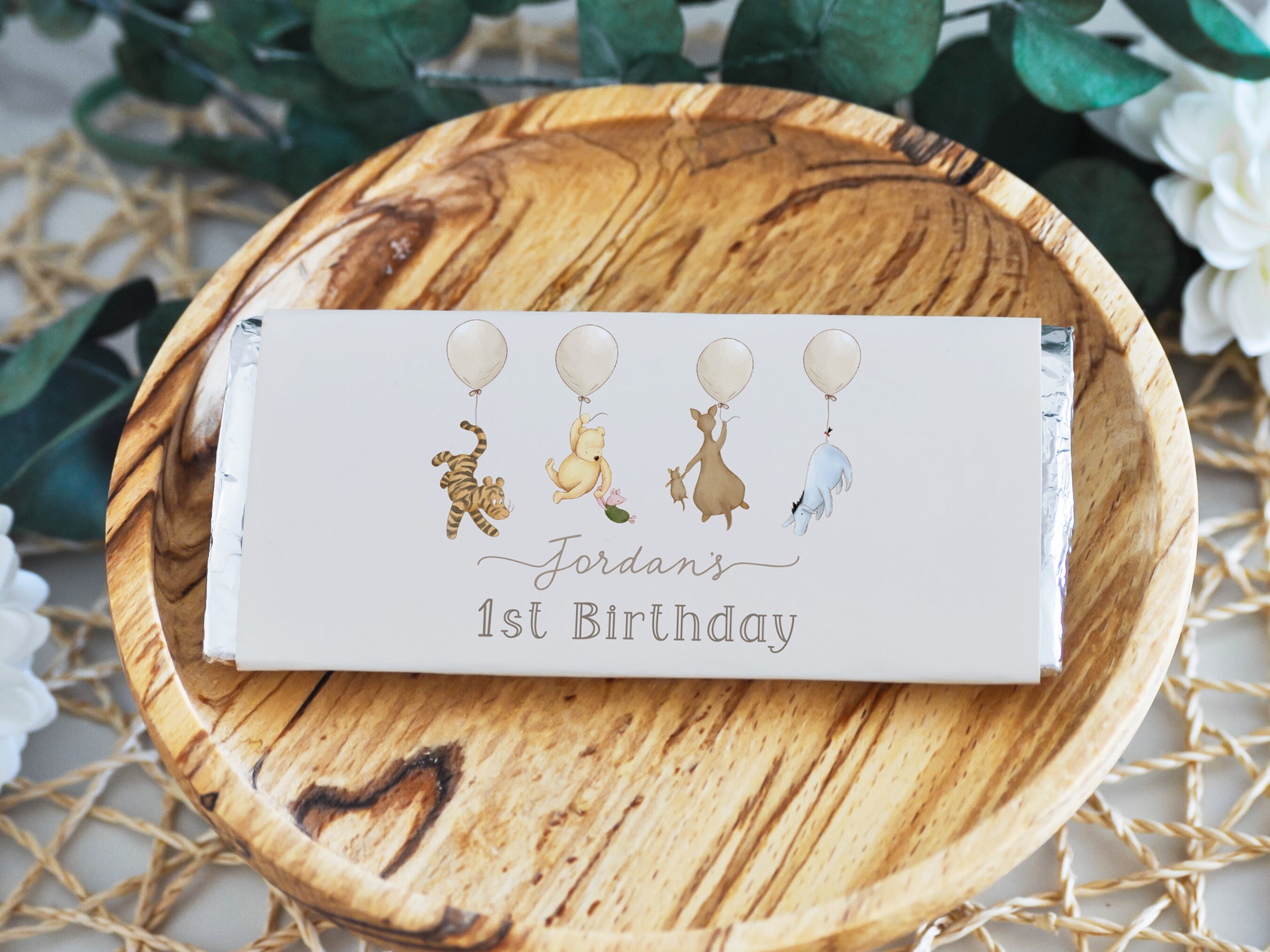 Winnie the Pooh Chocolate Wrappers. 1st Birthday Favors. Printable ...