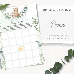 Teddy Bear Baby Shower Bingo. Find the Guest Bingo Printable. Baby ...