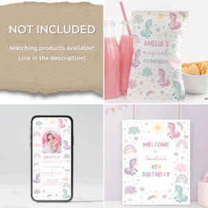 Unicorn Party Favor Sign. Printable Digital Download. Magical Pastel ...