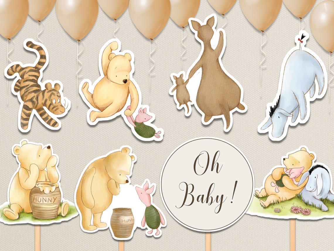 Winnie the Pooh Baby Shower Decorations. Editable Gender - Etsy México