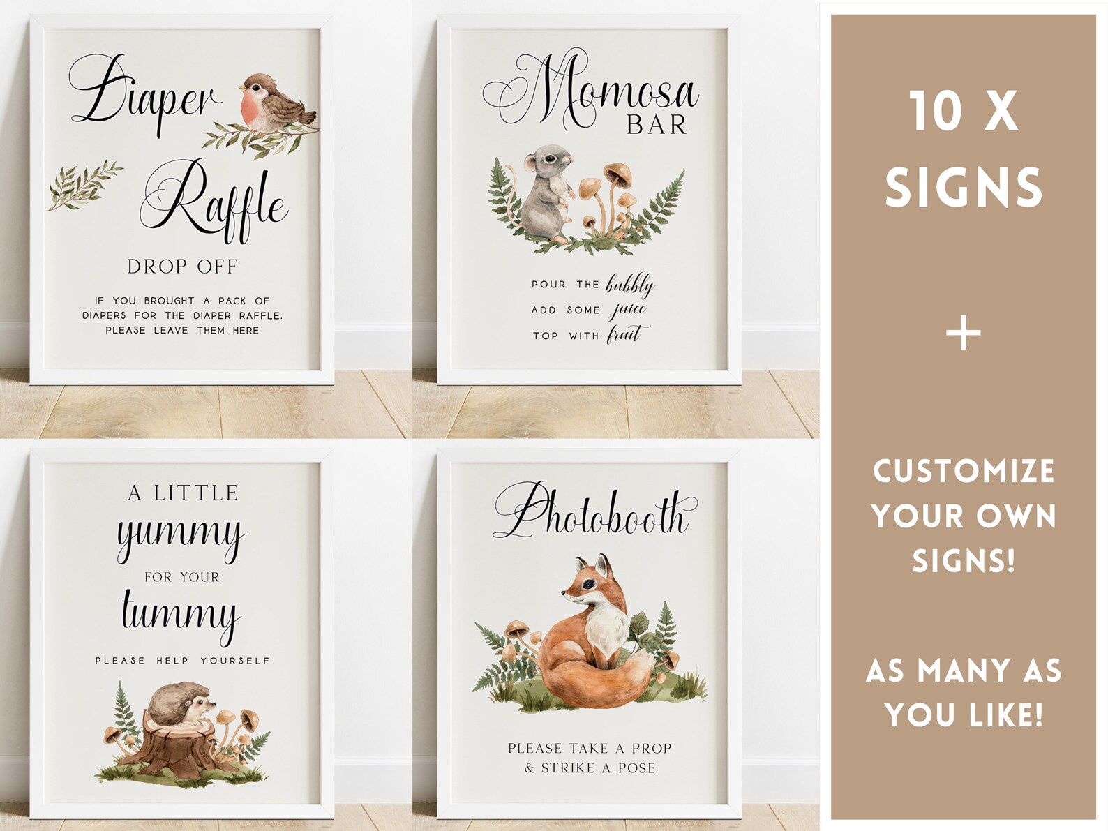 Woodland Baby Shower Signage. Woodland Animals Baby Shower Signs ...