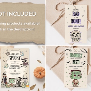 Editable Halloween Skeleton Gift Tag. Vintage Skull Gift Trick or Treat ...