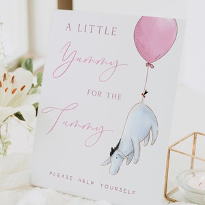 Food Table Sign Printable. 1st Birthday, Baby Shower Girl Table ...