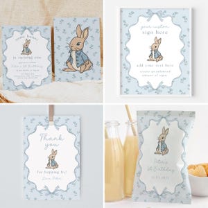Peter Rabbit 1st Birthday Bundle. Some Bunny is One Bundle. Editable ...