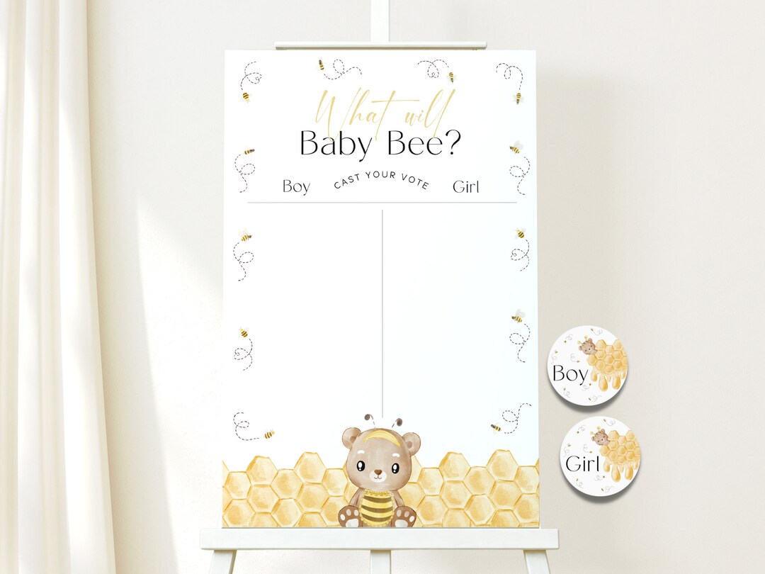 What Will Baby Bee Sign. Boy or Girl Voting Signs. Gender Reveal Game ...