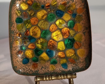 Enamel Art on Copper Mid Century Artist Studio Enamel Copper Art Object ...