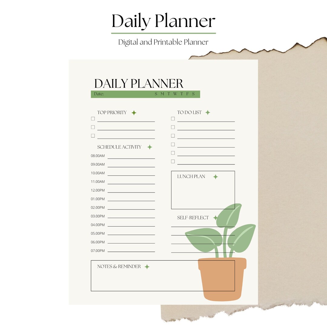Editable Daily Planner | Printable Planner | Digital Planner | Daily ...