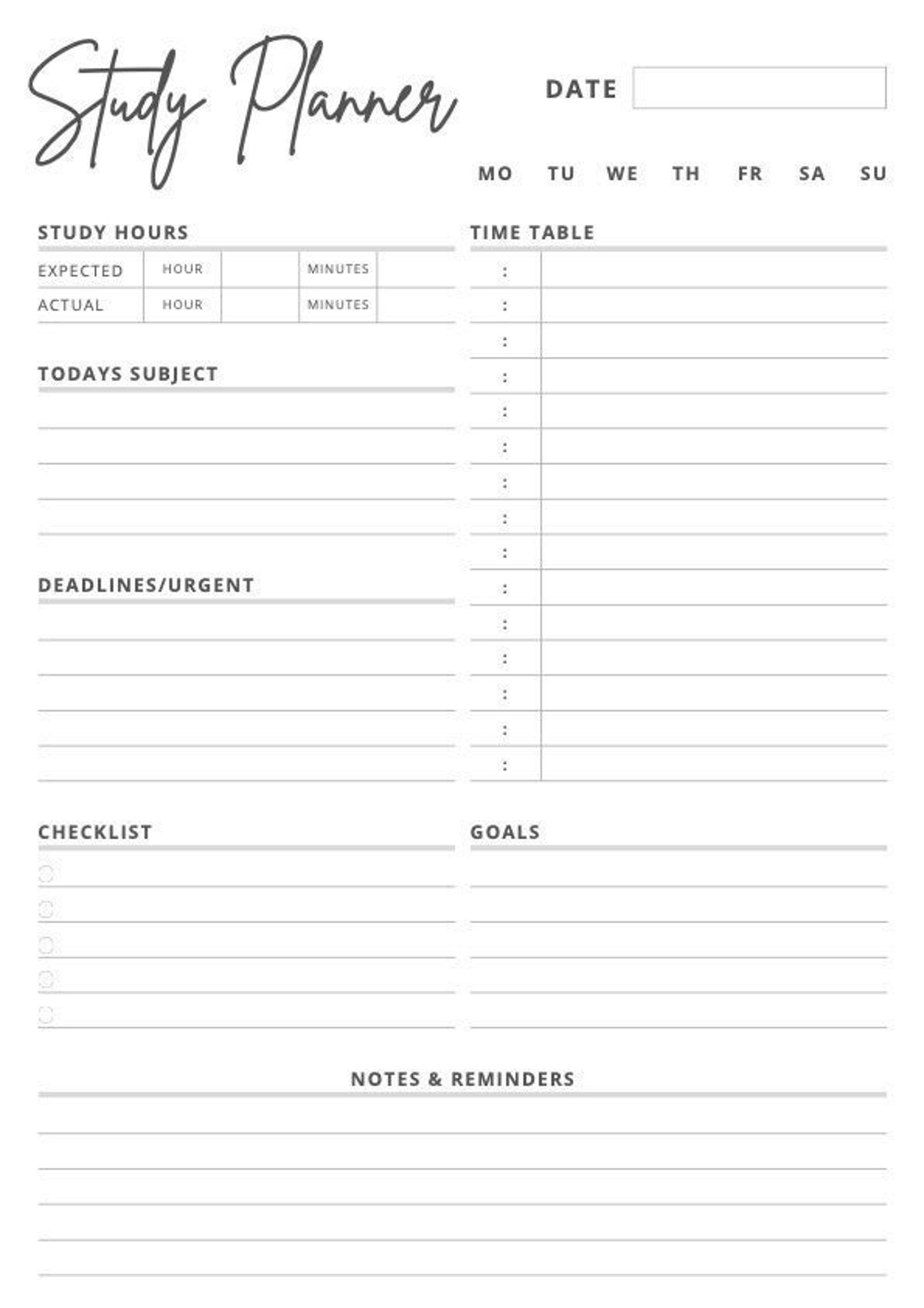 Digital Study Planner Pack - Etsy