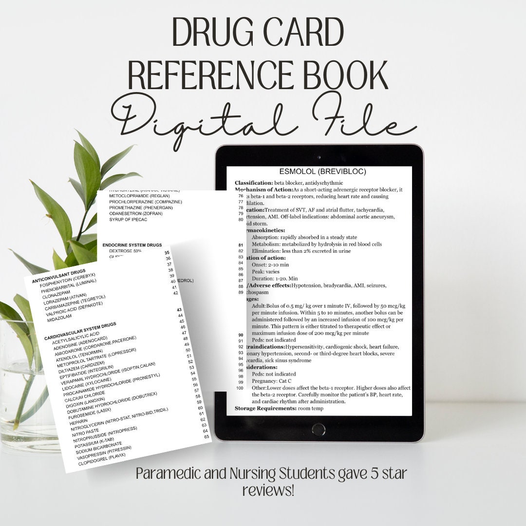 DRUG CARDS 2023 Pharmacology Guide paramedic - Etsy