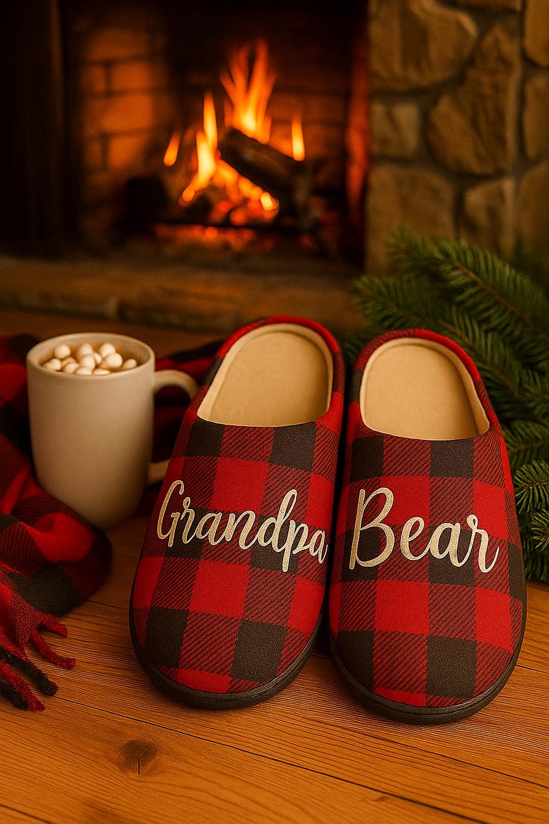Grandpa Bear Men's Indoor Slippers - Etsy