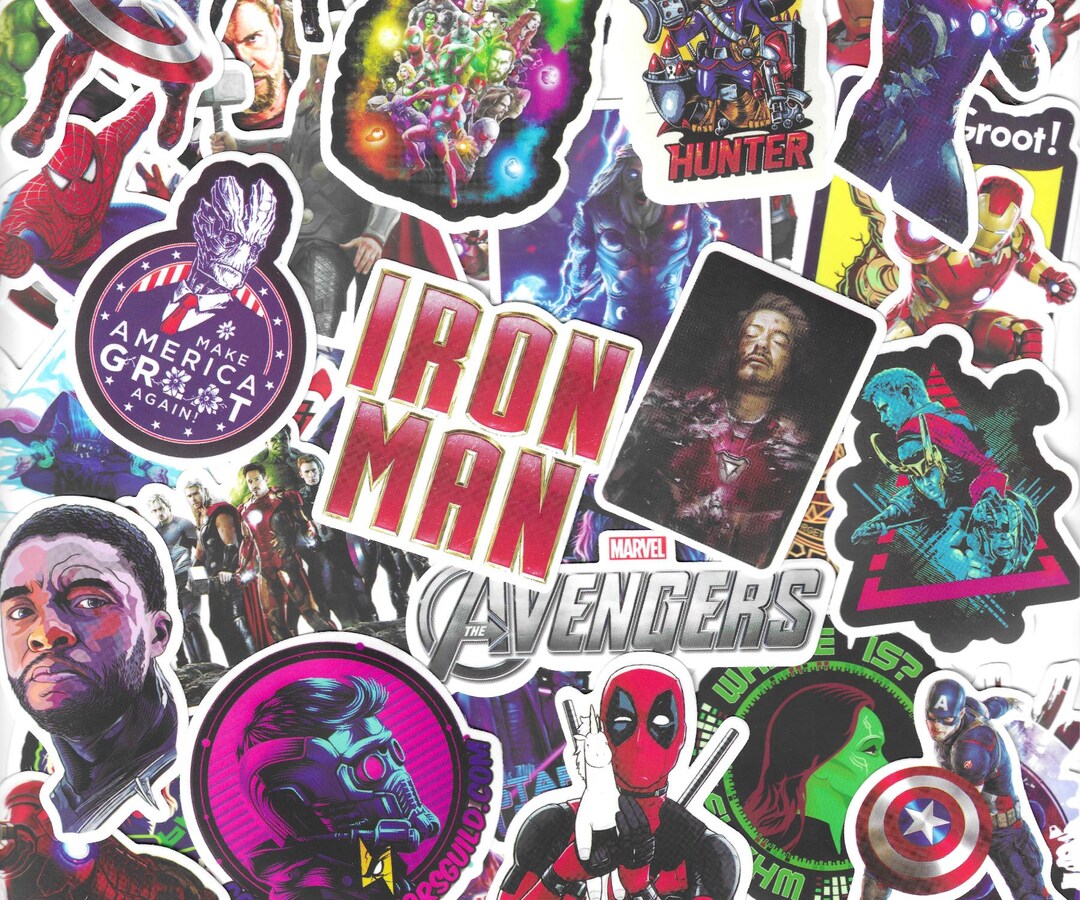 Assorted Marvel Stickers Pack, Superhero Vinyl Decals, Marvel Comics ...