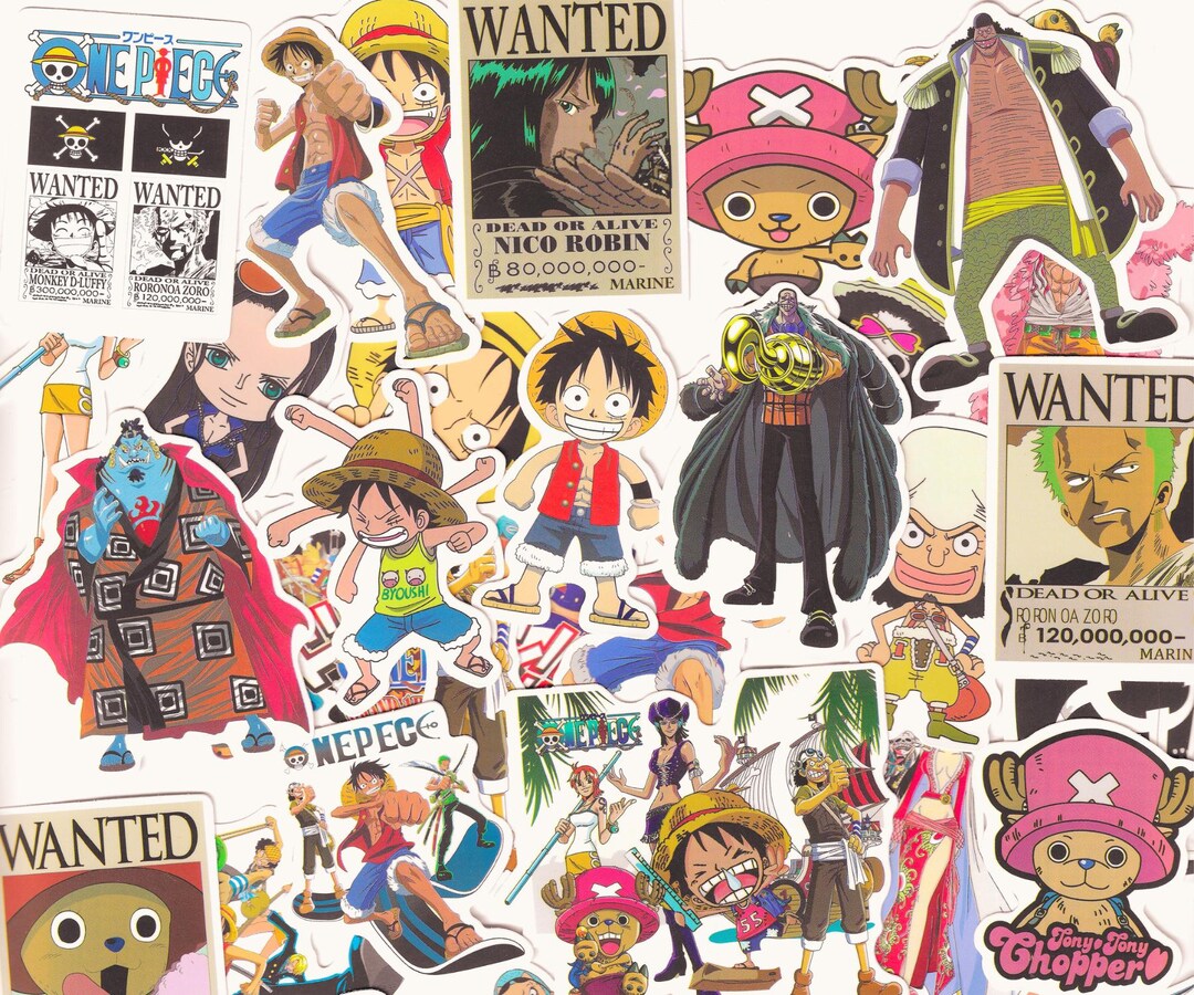 Handmade One Piece Anime Stickers Durable Vinyl Japanese Cartoon Decals ...