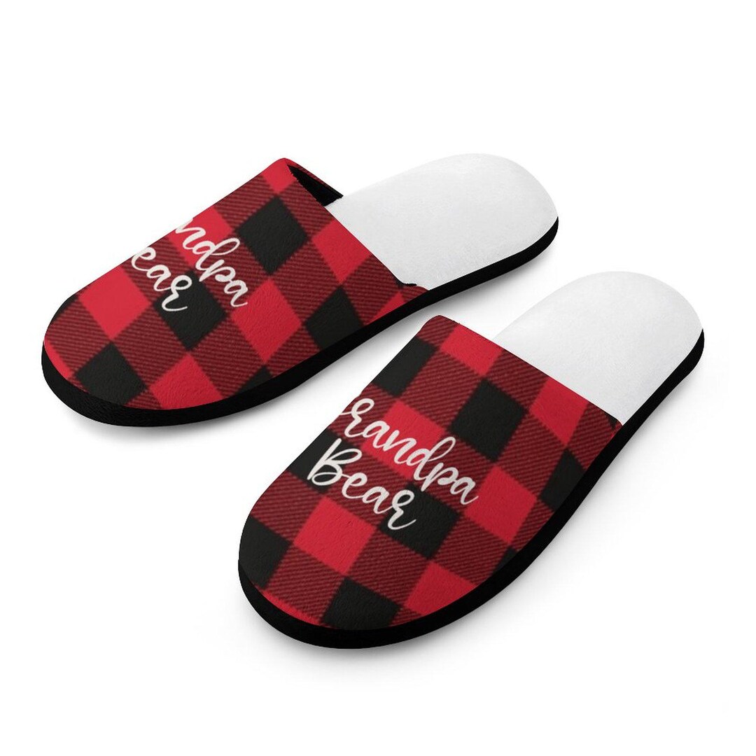 Grandpa Bear Cotton Slippers - Etsy