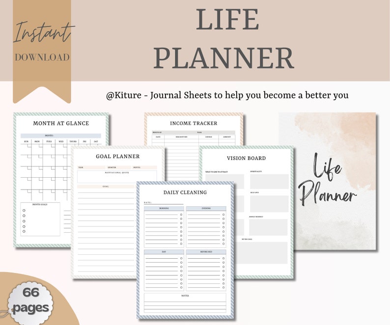 Printable Life Planner Bundle | Digital Download | Digital Planner ...