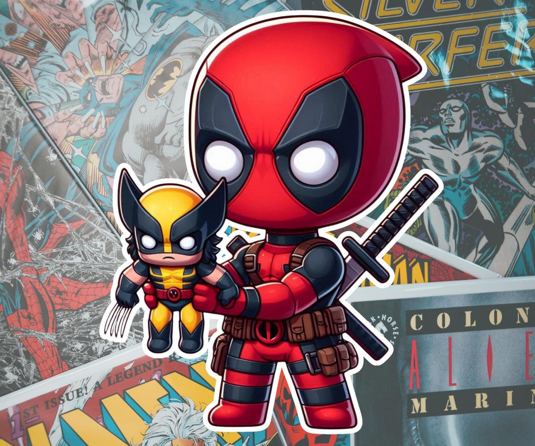 Deadpool and Wolverine Sticker Marvel Superhero Vinyl Decal Laptop and ...
