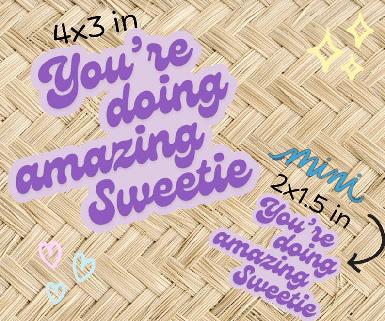 You're Doing Sweetie Sticker, Retro Waterproof Vinyl Decal - Etsy