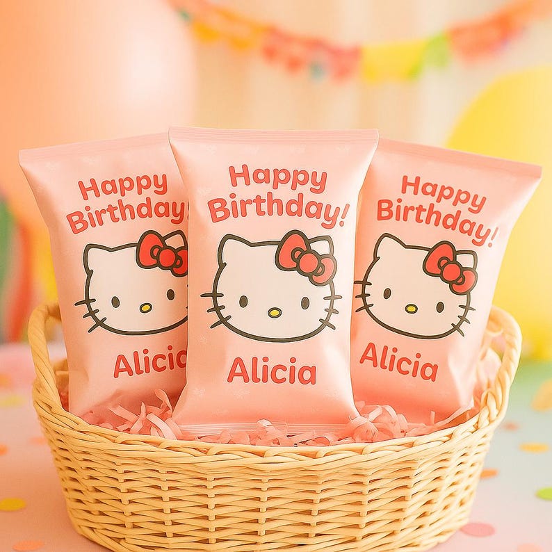 Hello Kitty Birthday Chip Bags – Custom Party Favors - Etsy